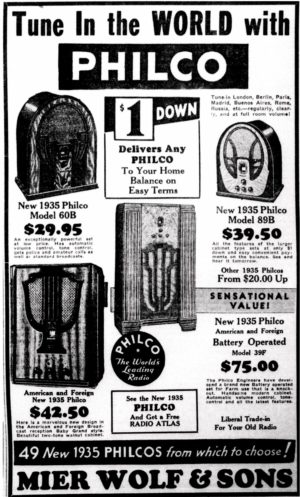 Philco Model 89B (89) Cathedral Style Tube Radio (1934)