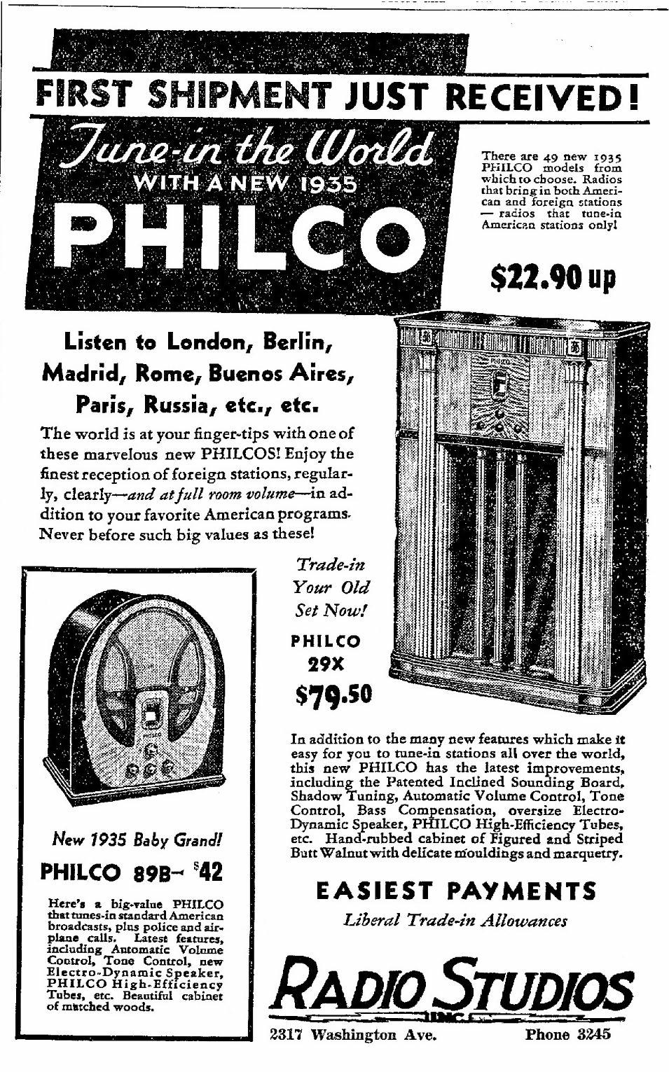 Philco Model 89B (89) Cathedral Style Tube Radio (1934)