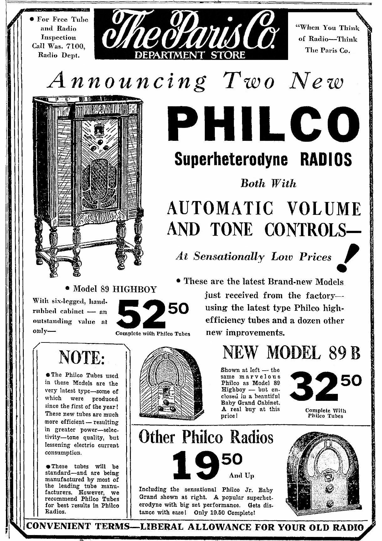 Philco Model 89 (89B) Cathedral Radio (1933)