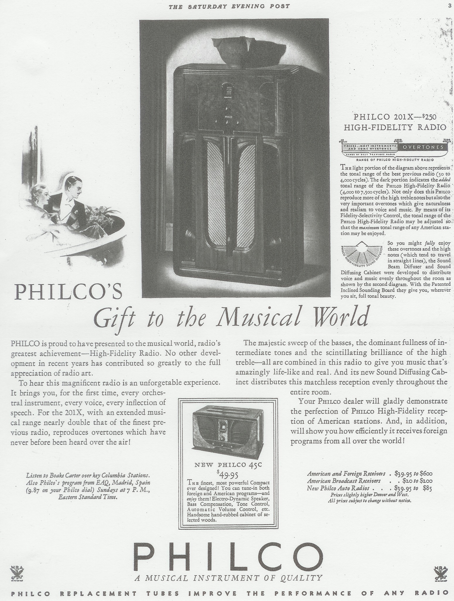 Philco Models 200X (200) and 201X (201) High-Fidelity (Hi-Fi) Console ...