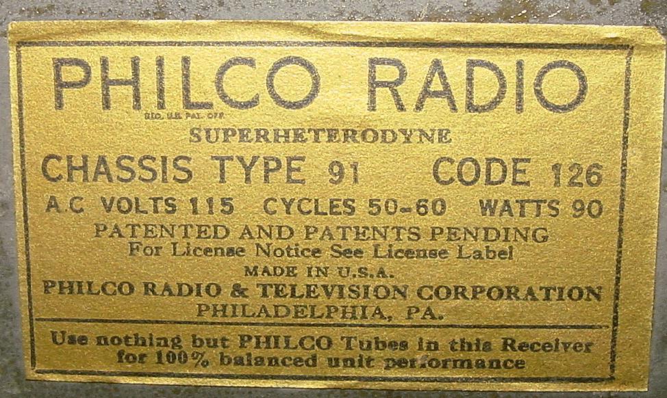 Philco Model 91D (91) Console Radio (1933)